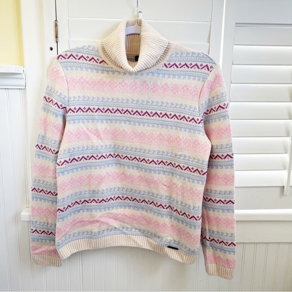 Kurt Geiger | Sweaters | Geiger Nwt Cream Pink Blue Fair Isle Pure New ...